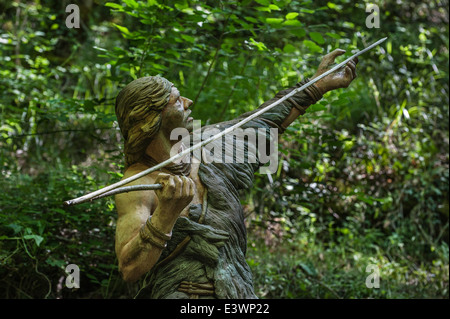 Cro-magnon hunter throwing spear with help of spear-thrower / atlatl ...