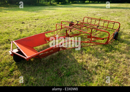 Browns Bale Sledge in Field UK Stock Photo - Alamy