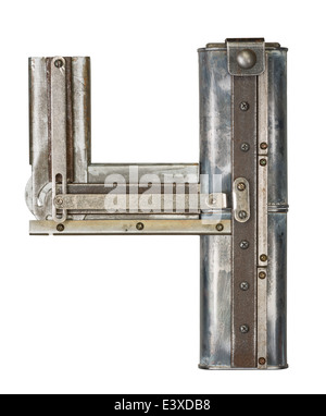 alphabet - metal - number 4 Stock Photo - Alamy
