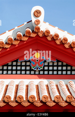 Colorful Shinto Temple architecture at Naha, Okinawa,Japan Stock Photo ...