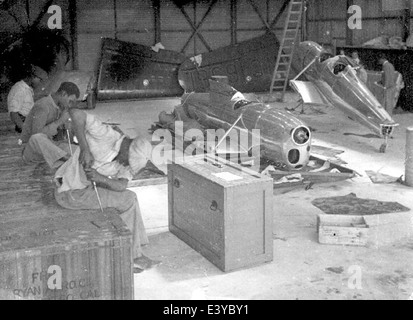 A 1936 photograph of a Ryan aircraft, part of the Lindbergh collection ...