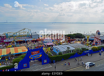 Aerial view showing Southend Pier, Southend-on-Sea, Essex, England ...