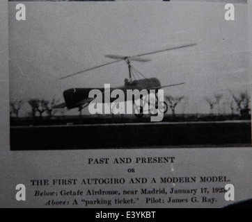 A photograph of a Cierva autogyro, displayed at the San Diego Air and ...