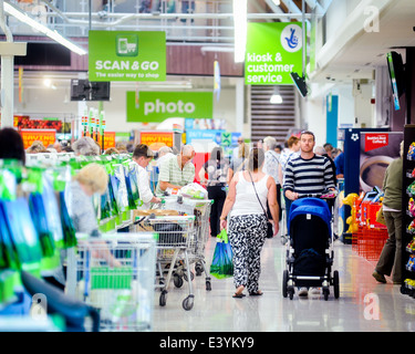 The checkout tills inside ASDA Supermarket in Newquay in Cornwall Stock ...