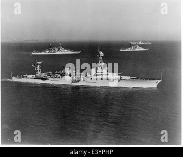 Photograph of a North Hampton-class cruiser, showcasing its heavy naval ...