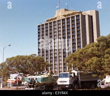 This photograph shows a flight attendant from Pacific Southwest ...