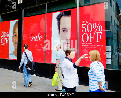 shop window poster advertising 50% off at a branch of the nationwide ...