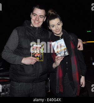 The cast of Anchorman 2 leaving Toners pub after popping in for a ...
