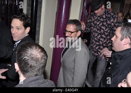 The cast of Anchorman 2 leaving Toners pub after popping in for a ...