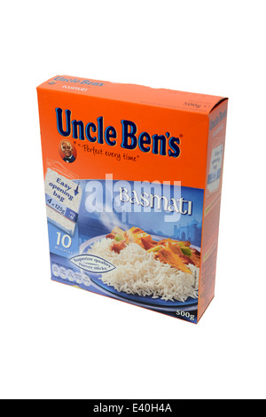 Box of Uncle Bens Basmati Rice four bags of two portions Stock Photo ...