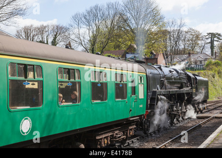 1959 British Railways Standard Class 9F No. 92212 steam locomotive on a ...