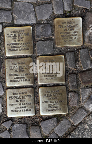 Stumbling stones in Berlin, Germany Stock Photo - Alamy