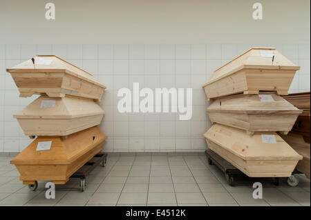 Crematorium with coffin ready for cremation Stock Photo - Alamy