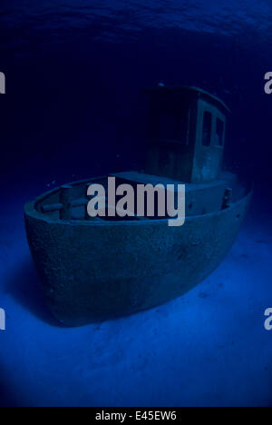 Wreck of tugboat ''Blue Plunder'', Nassau, Bahamas. One year after ...