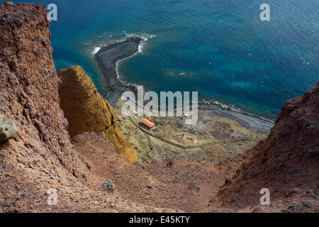 Buildings on the coast, Deserta Grande, Desertas Islands, Madeira ...