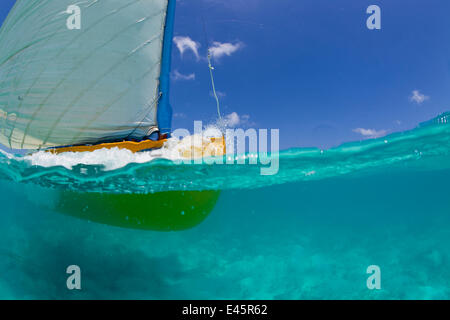 Bow of sailing boat during the Bahamian Sloop regatta, Georgetown ...