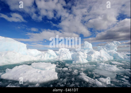 Icebergs frozen into the fjords of Baffin Island, Nunavut, Canada Stock ...