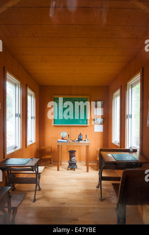 Old historical classroom with wooden desks and chalkboards Stock Photo ...