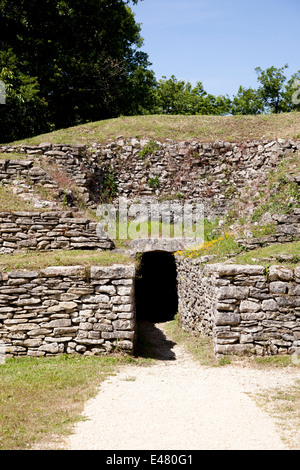 A tumulus in the oldest European necropolis of Bougon (France). Tumulus ...