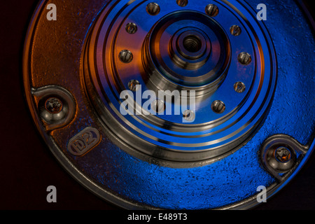Macro shot of HDD spindle motor - cast aluminium Stock Photo - Alamy
