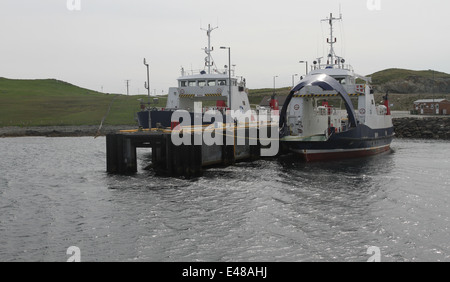 Bluemull Sound ferries MV Geira MV Bigga docked Hamars Ness Fetlar ...