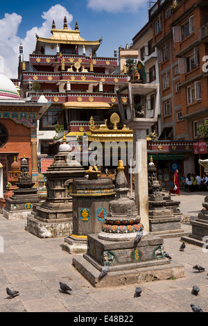 Nepal, Kathmandu, Drubgon Jangchup Choeling black Buddha statue with ...