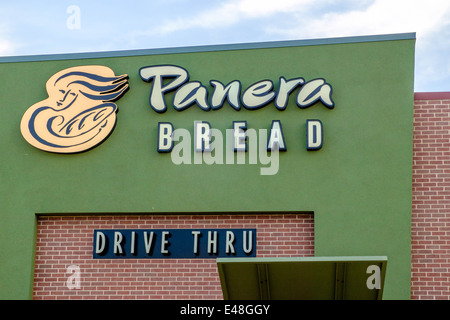 Panera Bread restaurant drive thru exterior in Oklahoma City, Oklahoma ...