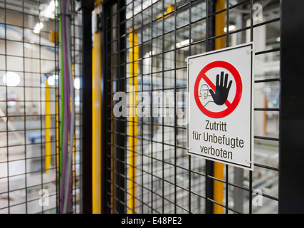 No Entry sign (German translation: "no entry for unauthorized personnel ...