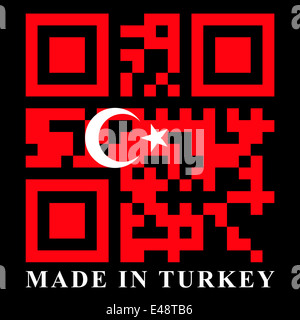 Made in Turkey in bar code. Lines consist of same words Stock Photo - Alamy