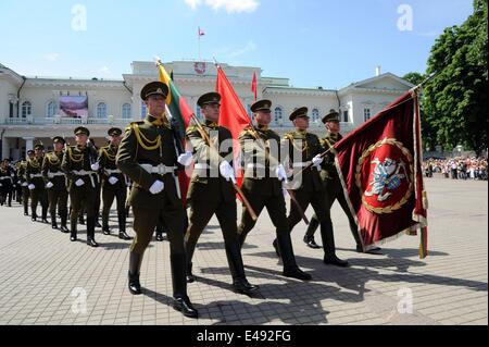 Vilnius, Lithuania. 6th July, 1253. Honor guards attend the celebration ...