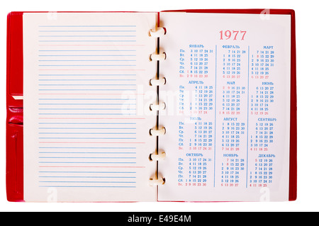 Vintage 70s calendar, isolated on white background Stock Photo - Alamy