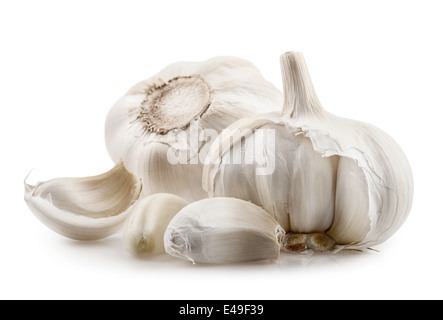 Fresh garlic isolated on white background Stock Photo - Alamy