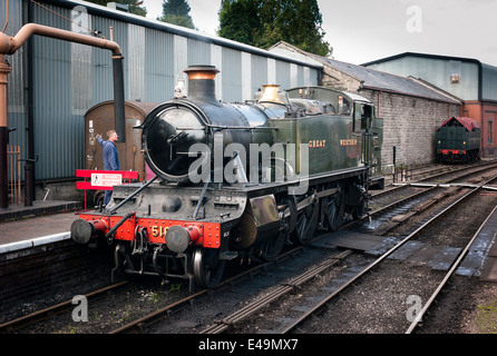 Preserved GWR 5101 Class steam locomotive No.4160 at Blue Anchor ...