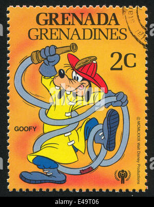 Grenada postage stamp - Disney cartoon characters - Mickey Mouse and ...
