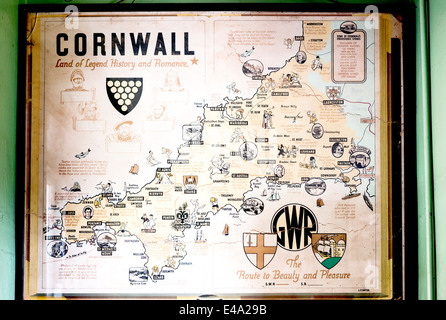 GWR map Cornwall Stock Photo - Alamy