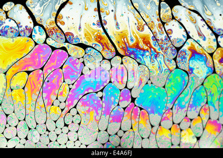Light interference patterns on soap film Stock Photo - Alamy