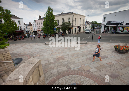 street of shops, chepstow town centre, monmouthshire, south wales, uk ...