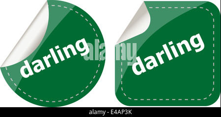 darling word stickers web button set, label, icon Stock Photo - Alamy