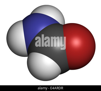 Formamide (methanamide) solvent molecule. Atoms are represented as ...