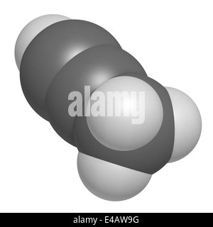 Methylacetylene (propyne) molecule. Used in welding gas and rocket fuel ...