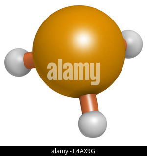 Phosphine (phosphane, PH3) molecule. Used as reagent in chemistry and ...