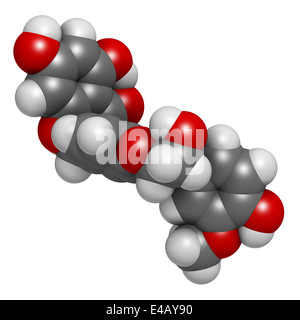 Silibinin (silybin) milk thistle molecule. Major constituent of ...