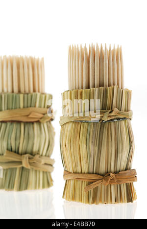 Set with wooden toothpicks on white background. Banner design Stock ...