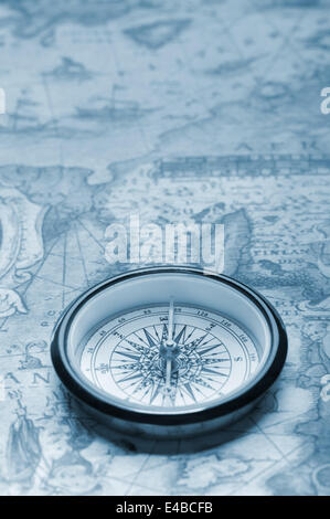 Old Directional compass on white background Stock Photo - Alamy