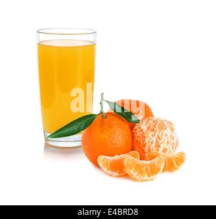 Peeled tangerine and juice glass with slice and straw. Concept Patty ...