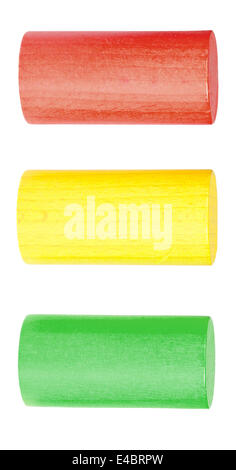Wooden colour cylinders Stock Photo - Alamy