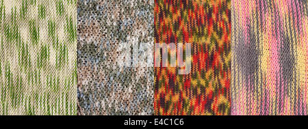 Knitted fabric collage Stock Photo - Alamy