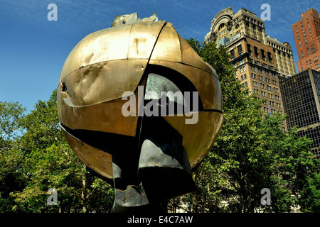 The Sphere was damaged in the 9/11 attacks and now serves as a memorial ...