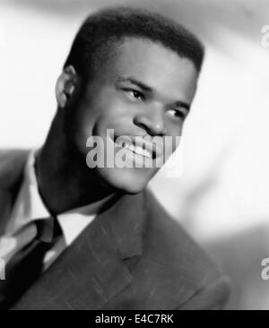 African-american male singer portrait isolated on gradient studio ...