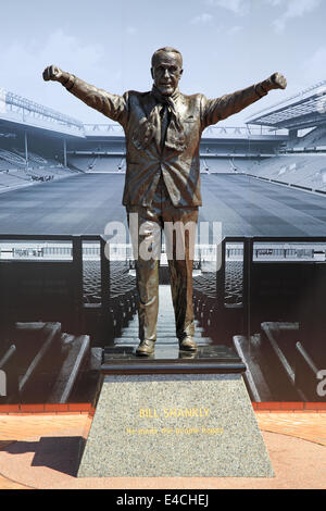 The Bill Shankly statue in front of the Kop, at Anfield, Liverpool ...